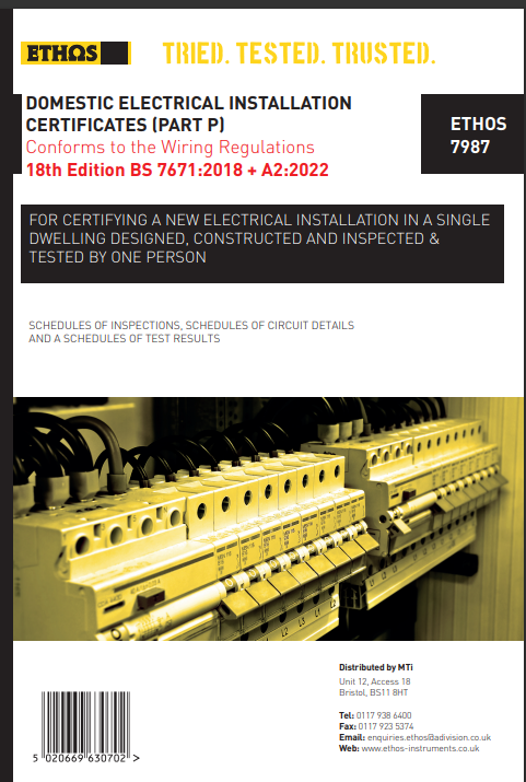 Part P Electrical Installation Certificate Book – JONES DIY